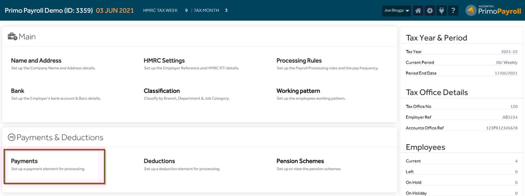 Creating Payment & Deduction Codes