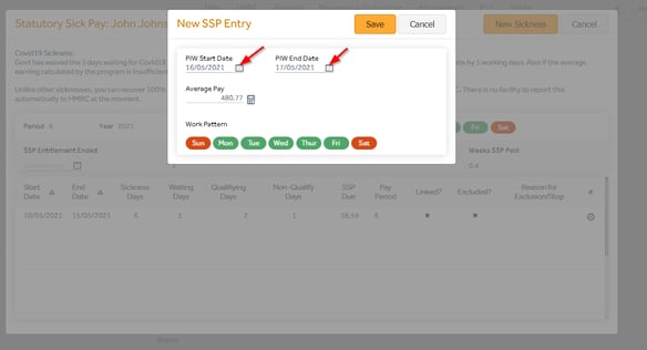Statutory Sick Pay (SSP)